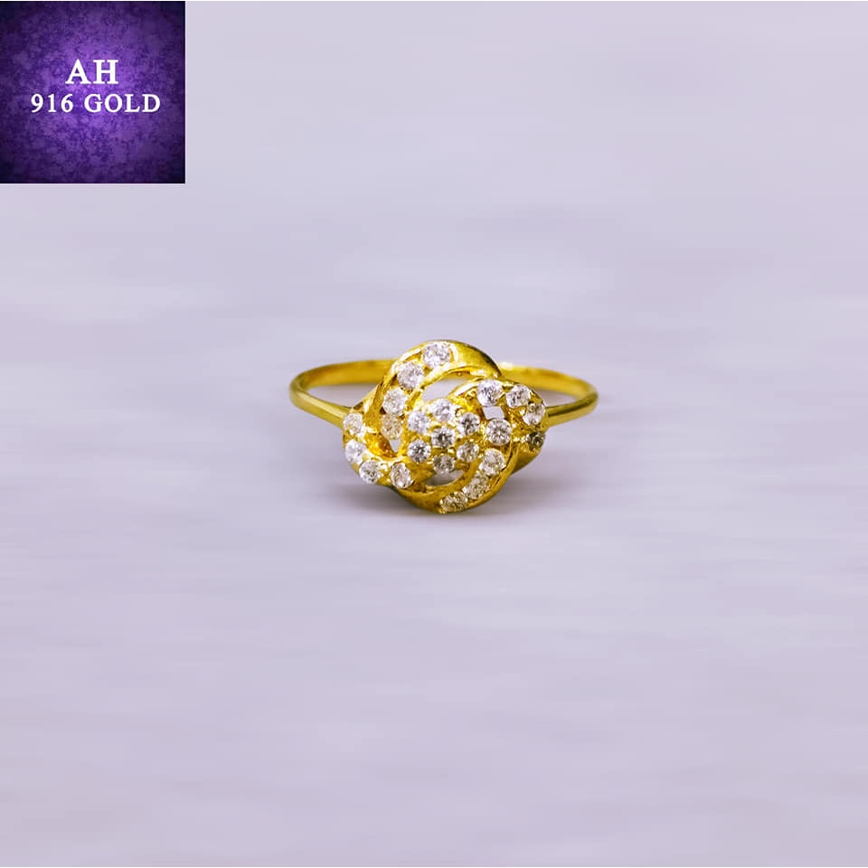 Cincin Tunang Emas 916 Size 15/Merisik/Kahwini/Nikah/Engagement Ring ...