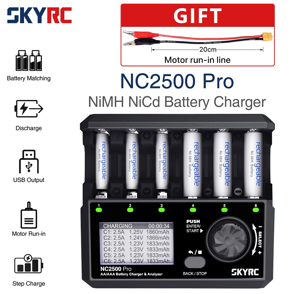 SKYRC NC2500 Pro/NC3000 Pro/ Battery Charger for AA AAA Rechargeable ...