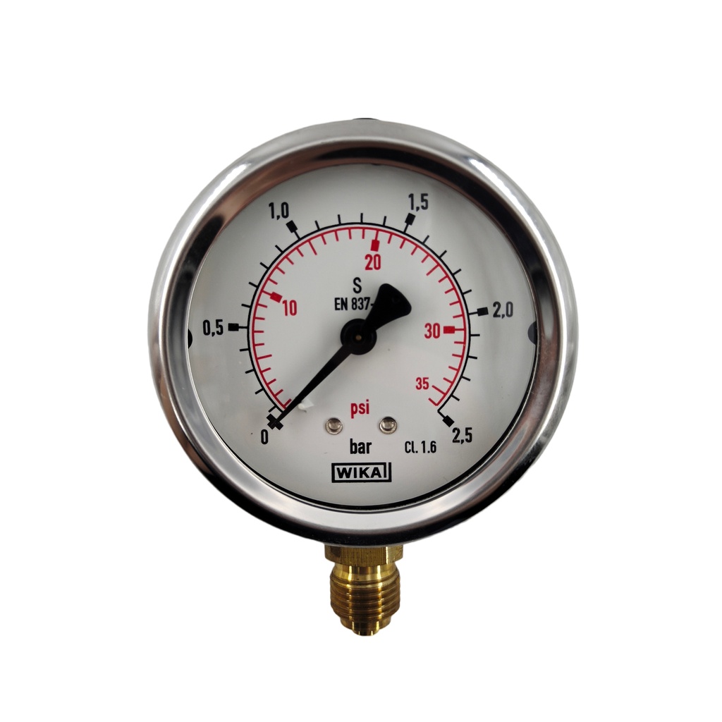 [100% Original] WIKA Semi Stainless Steel Pressure Gauges: 212.53.63_1/4" BSP (Bottom Connection ...