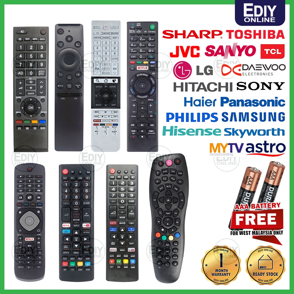 UNIVERSAL LCD LED SMART PANEL TV REMOTE CONTROL LG SHARP MYTV DECODER ...