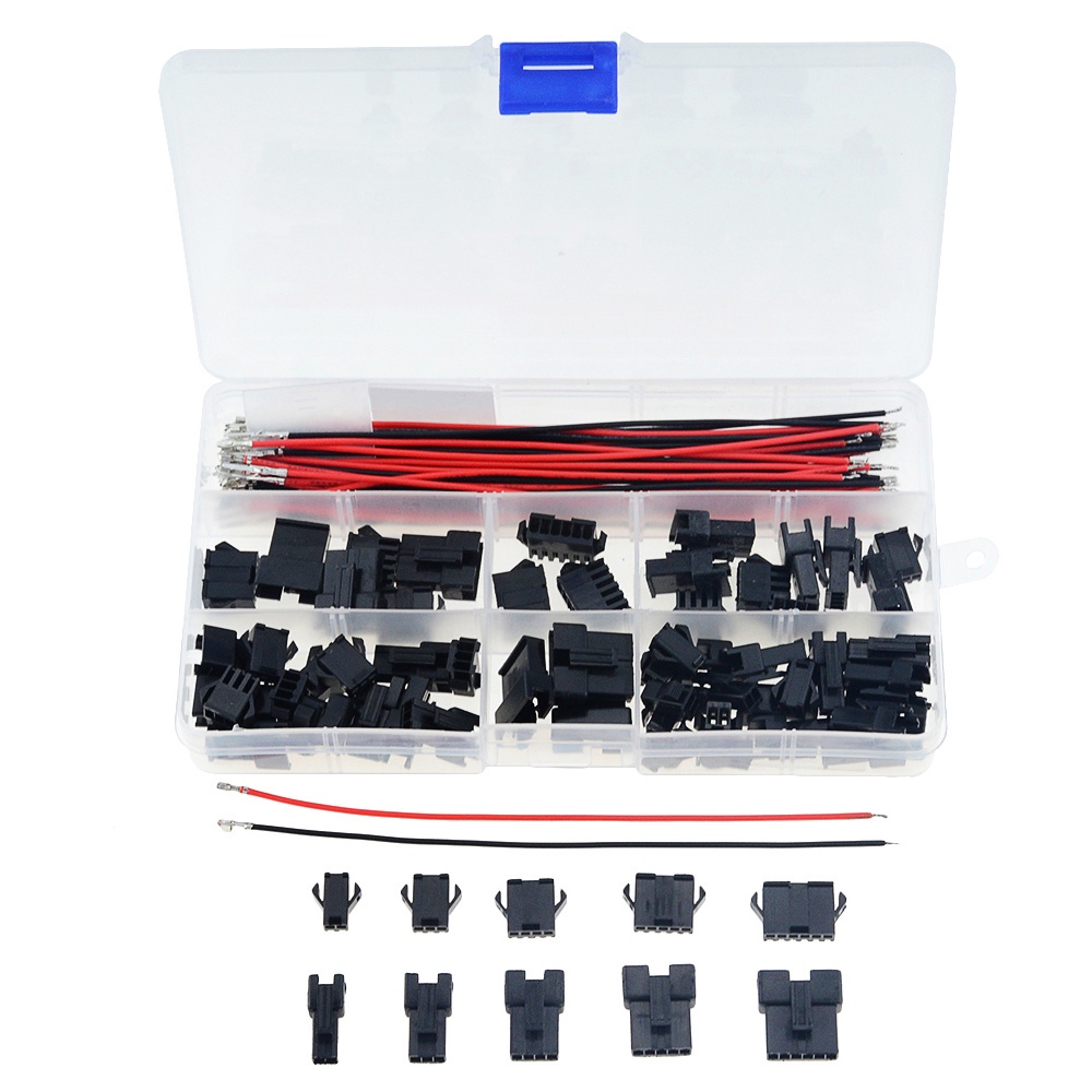 82PCS/Box 3A JST SM2.54 Kits in box 2P 3P 4P 5P 6P 2.54mm Pitch Female and Male Header ...