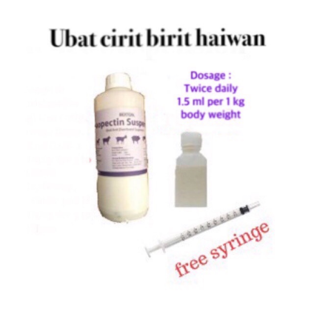 (pek mini) ubat cirit birit haiwan free syringe | Shopee Malaysia