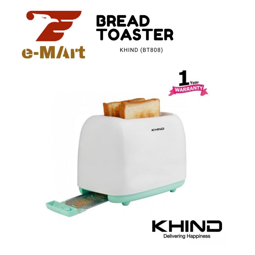KHIND Bread Toaster with Anti-Dust Cover Pembakar Roti (BT808) [ READY ...