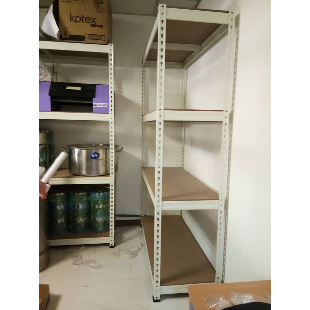 BOLTLESS RACK - 4 LEVELS - Series Heavy Duty - Beige White | Shopee ...