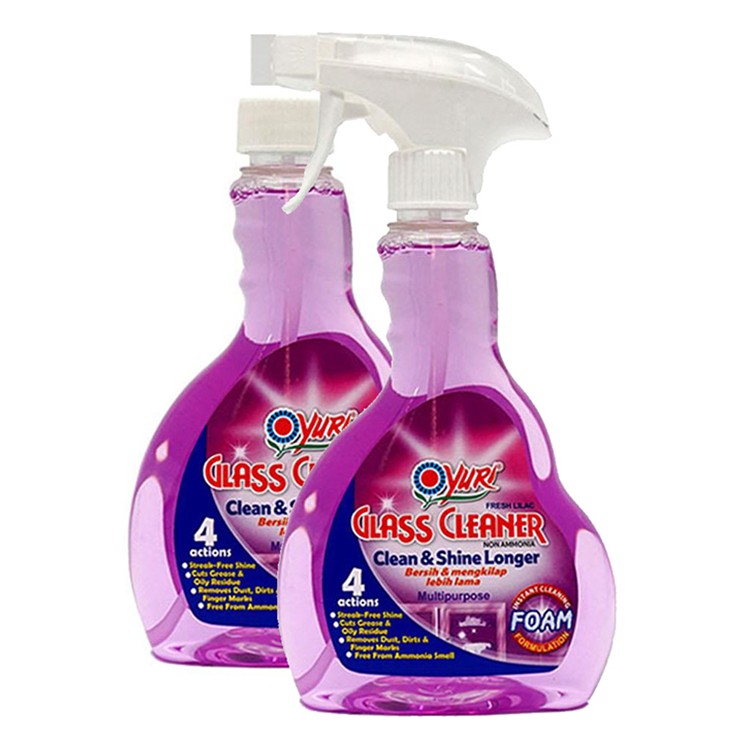 Yuri Glass cleaner Fresh Lilac (500ml*2) | Shopee Malaysia