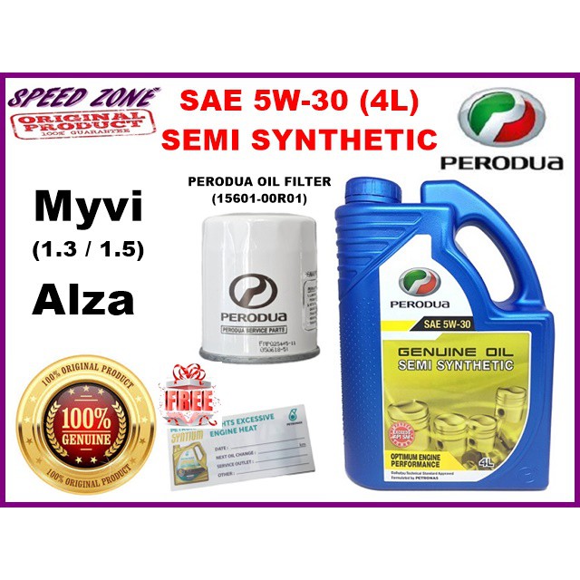 Myvi 1.3 / 1.5 / Alza Perodua Semi Synthetic 5W-30 Engine Oil + Oil ...