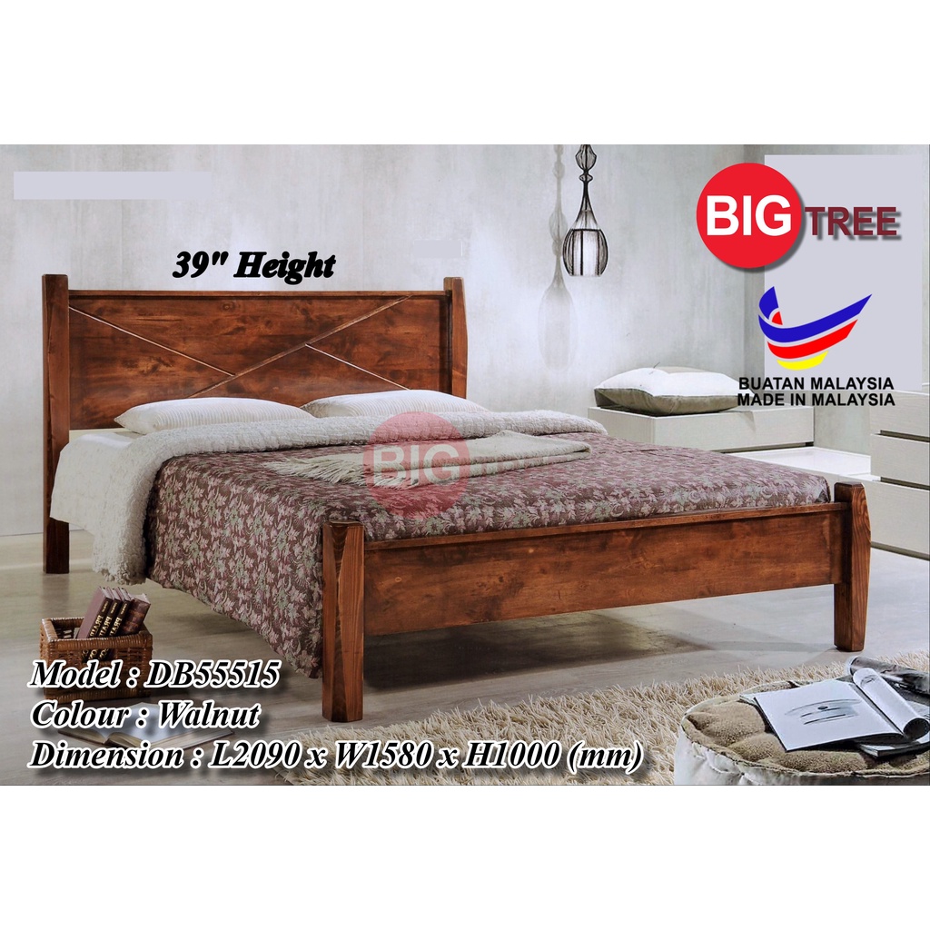Big Tree Solid Wood Katil Queen Bed Frame / Katil Queen Kayu / Katil ...
