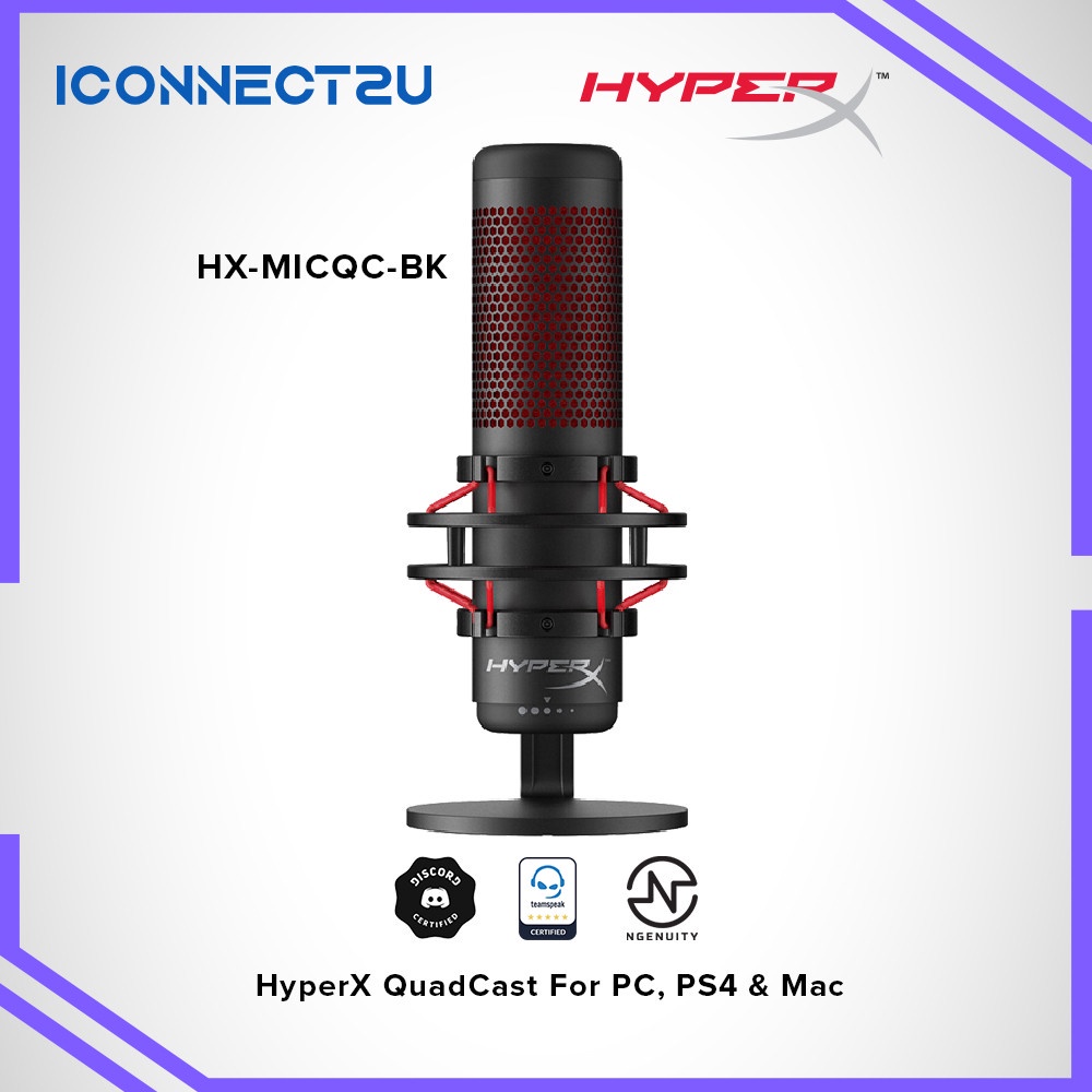 HyperX QuadCast USB Condenser Gaming & Streaming Microphone For PC, PS4 ...