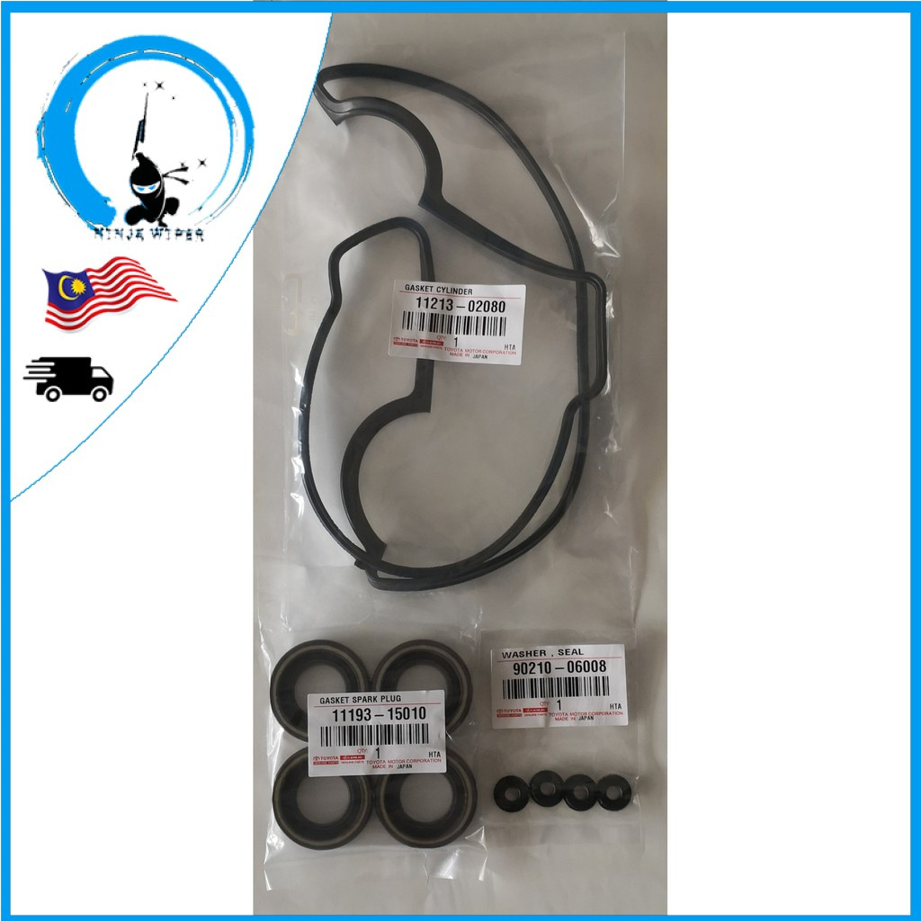 Valve Cover Gasket with Plug Seal + Valve Cover Bush for Toyota Corolla ...