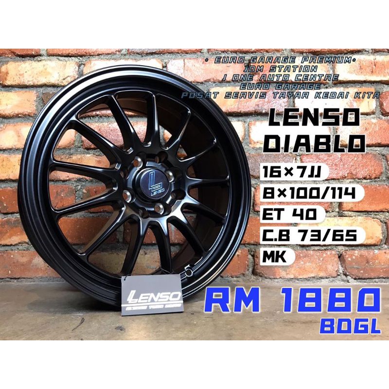 NEW RIM 16 LENSO DIABLO myvi jazz city vios yaris swift fiesta saga ...