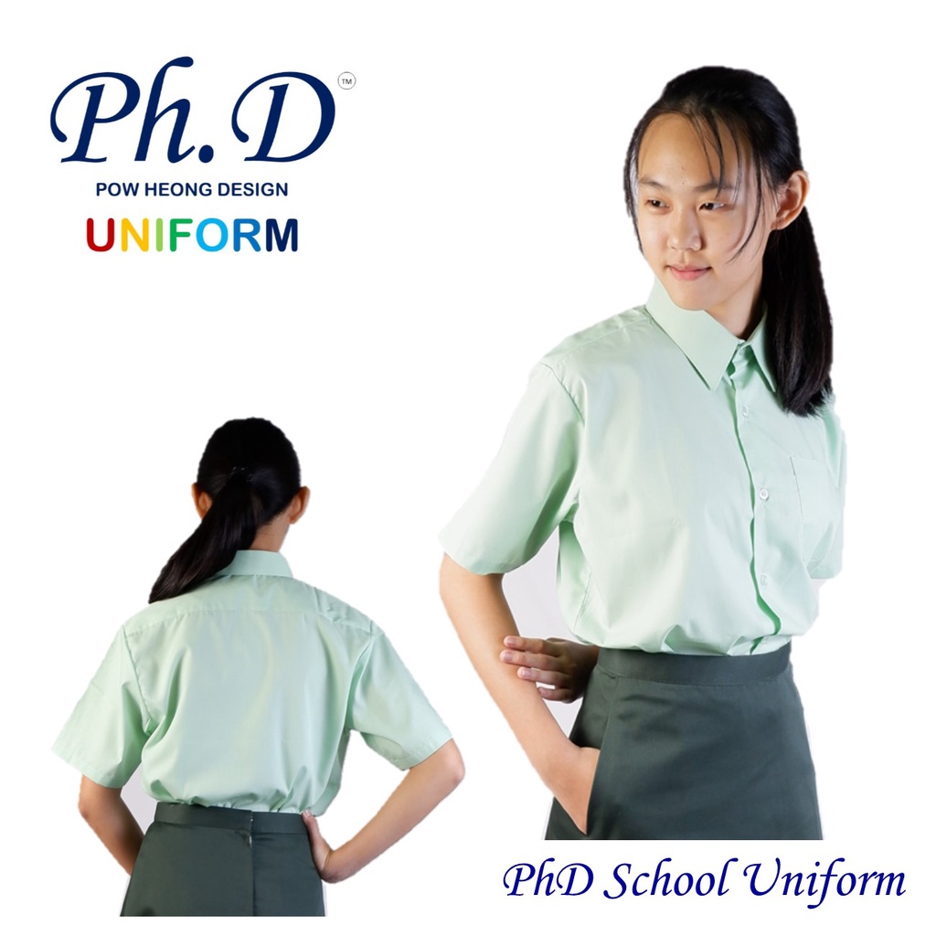 Size 9-18 PhD Light Green Shirt Short Sleeve Best School Uniform | Baju ...