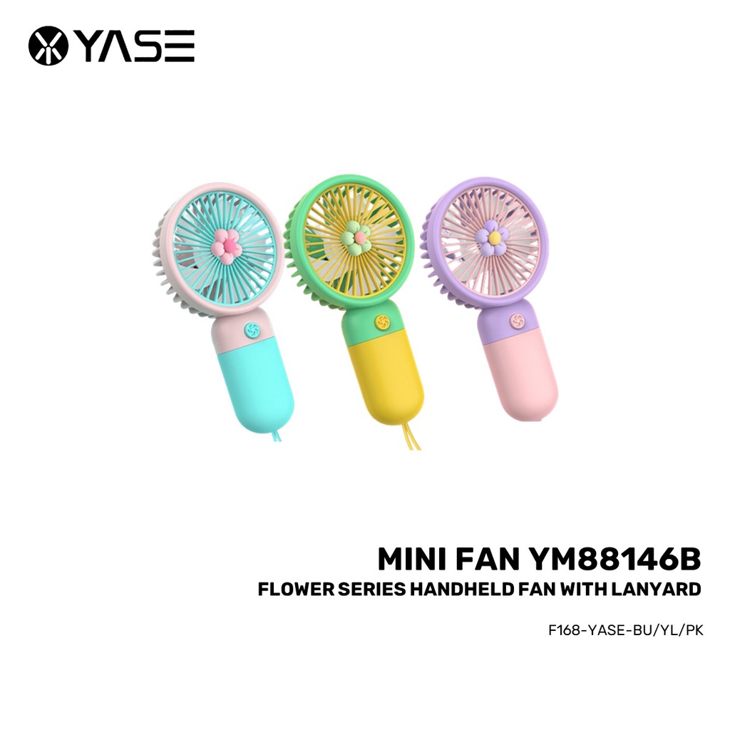 MINI FAN YM88146B FLOWER SERIES HANDHELD FAN WITH LANYARD | Shopee Malaysia