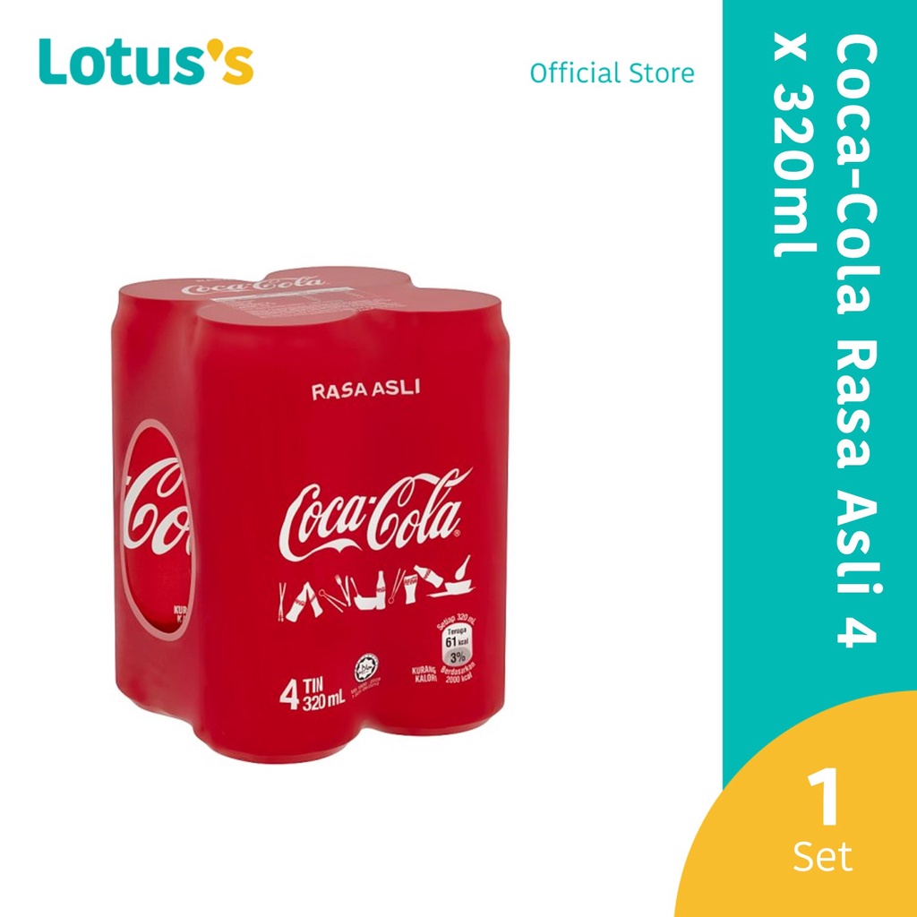 Coca-Cola Rasa Asli (4 x 320ml) | Shopee Malaysia