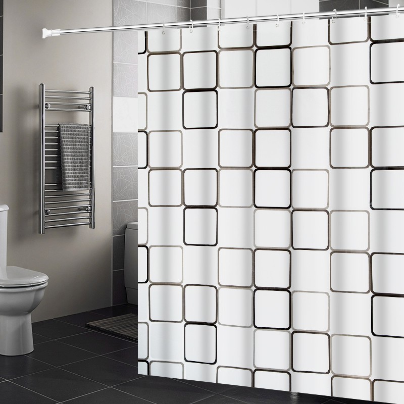 Bmyh Shower Curtain White Series Minimalist Simple Pattern Tirai