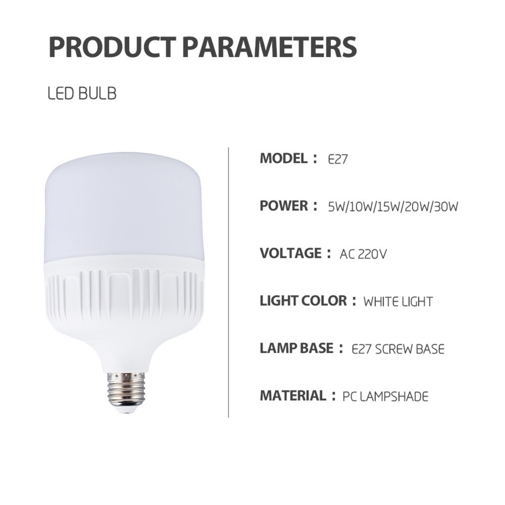 Led Bulb E27 5W 10W 15W 20W 30W Led Light Bulb Mentol Led | Shopee Malaysia