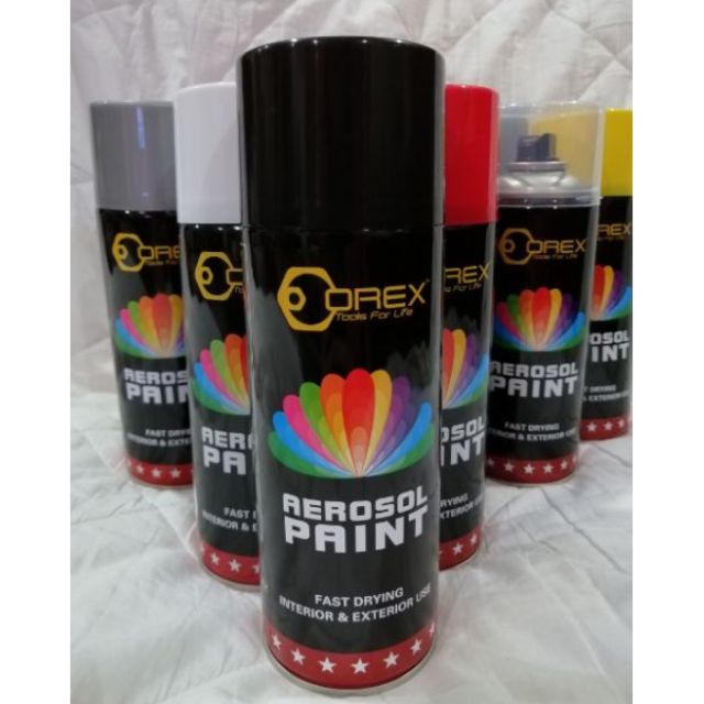 OREX AEROSOL SPRAY PAINT (Gloss black) | Shopee Malaysia