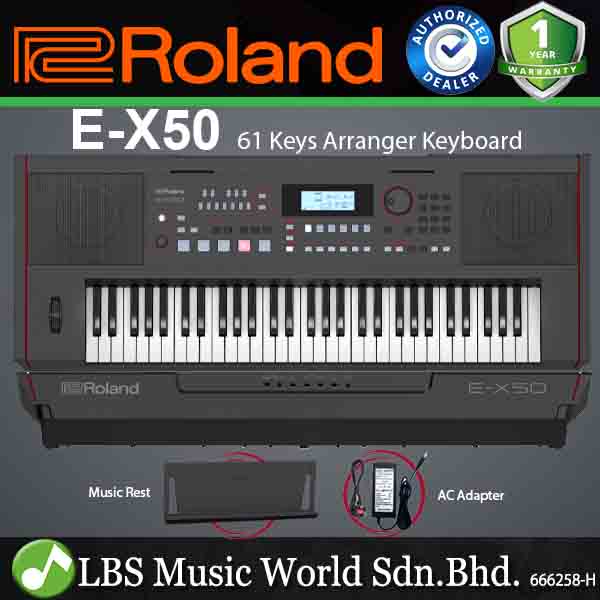 Roland E-X50 61 Keys Arranger Portable Keyboard with Bluetooth (EX50 E ...