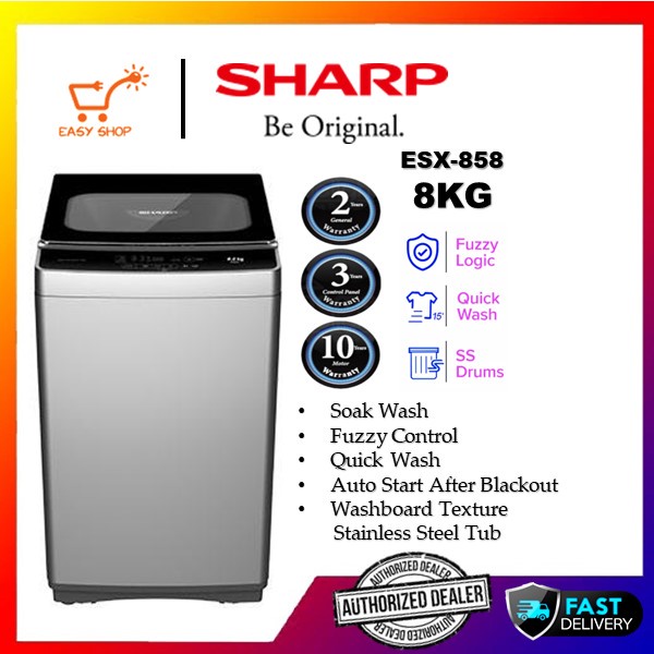 Sharp (8kg) Top Load Fully Auto Washing Machine Premium Model Series ...