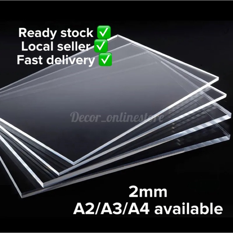 [READYSTOCK] Acrylic Clear Sheets 2mm thickness A2/A3/A4 透明亚克力板 ...