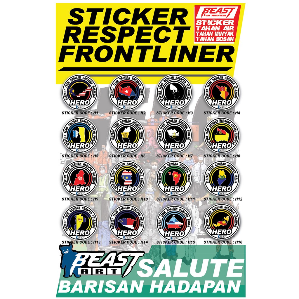 FRONTLINER / BARISAN HADAPAN / STICKER RESPECT FRONTLINER / STICKER ...