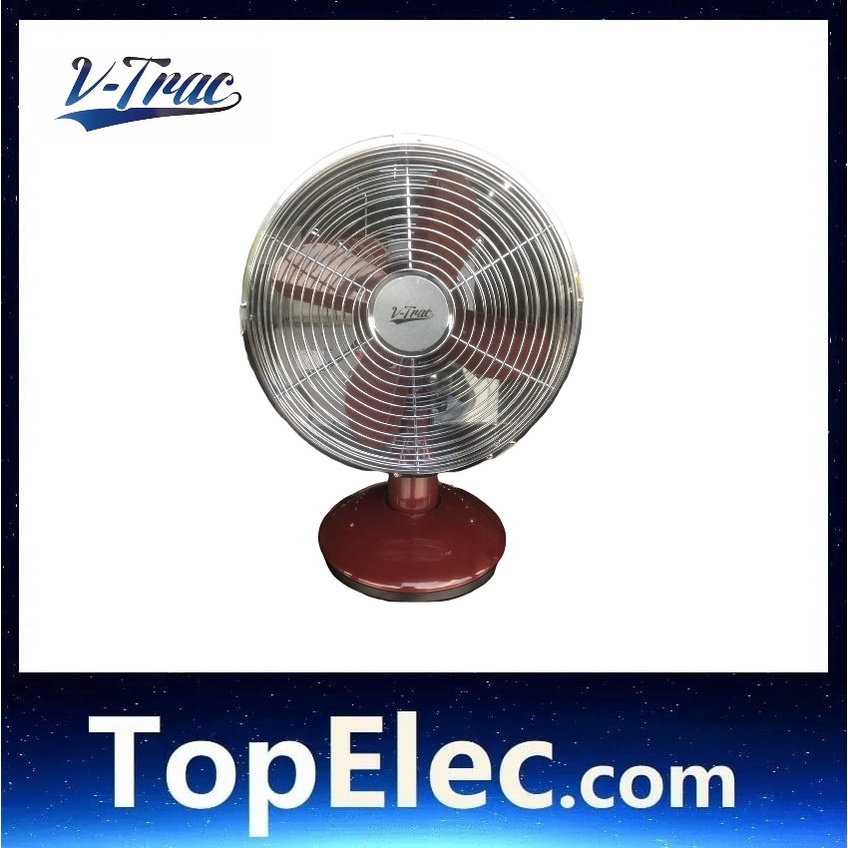 V-TRAC VT-2011ATF 10 Inch Maroon and Green Antique Table Fan Kipas Meja ...