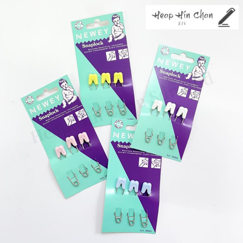 Newey Baby Snaplock Plastic Safety Pin Random Colour(3in1)(1 pack ...