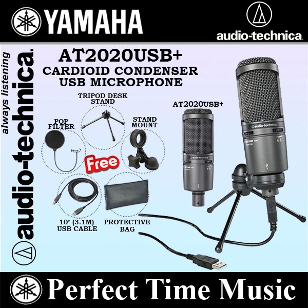 Audio Technica AT2020USB+ Cardioid Condenser USB Microphone w/Pop ...