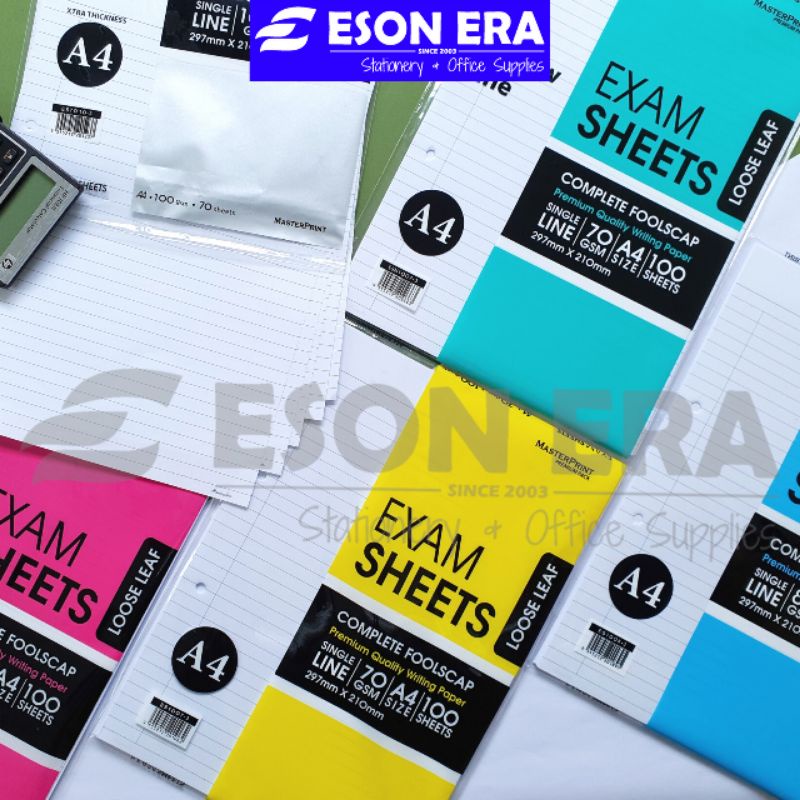 Masterprint Foolscap Paper A4 / Kertas Kajang / Exam Sheets | Shopee ...