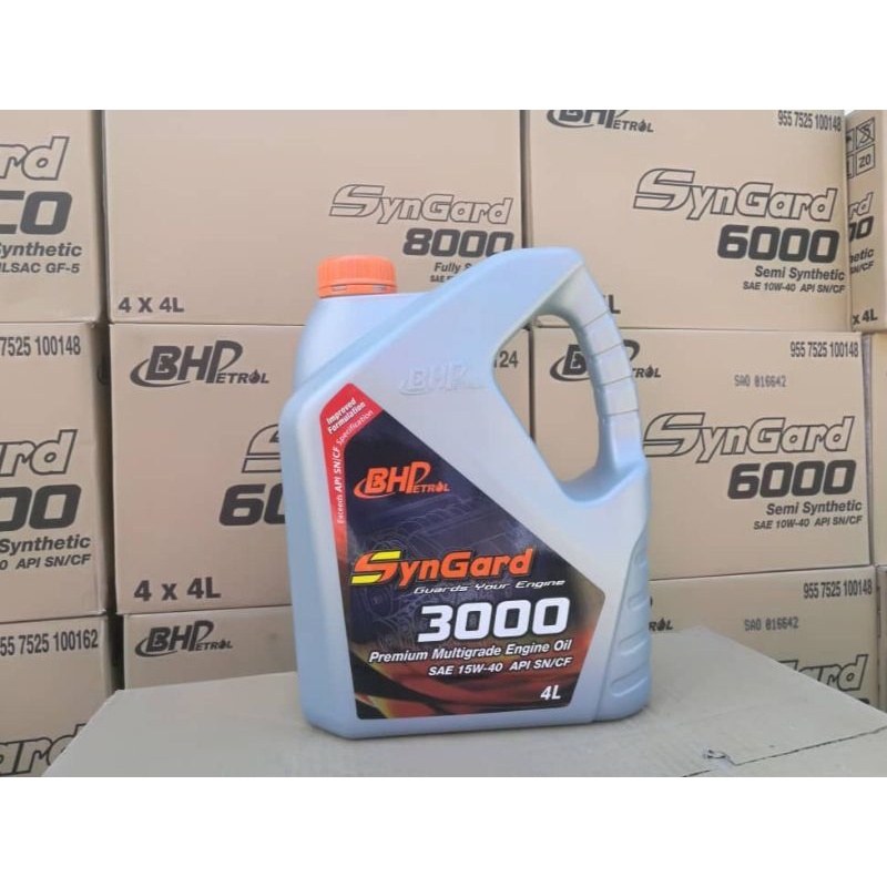 BHP SynGard 3000 Premium Multigrade SAE 15W-40 API SN/CF 4L Engine Oil ...