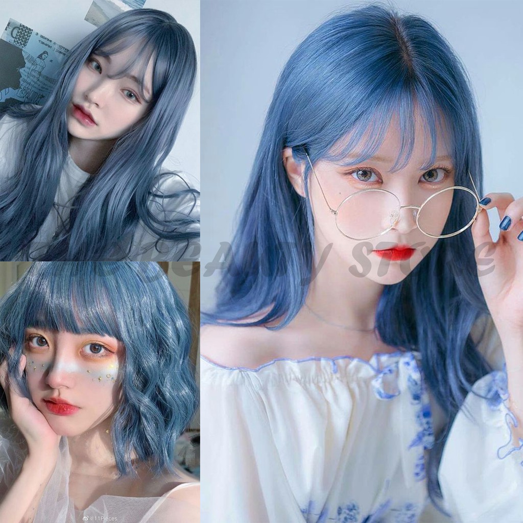 7-19 Pewarna rambut grey bule hair color cream hair dye 灰蓝/雾蓝潮色100ml ...