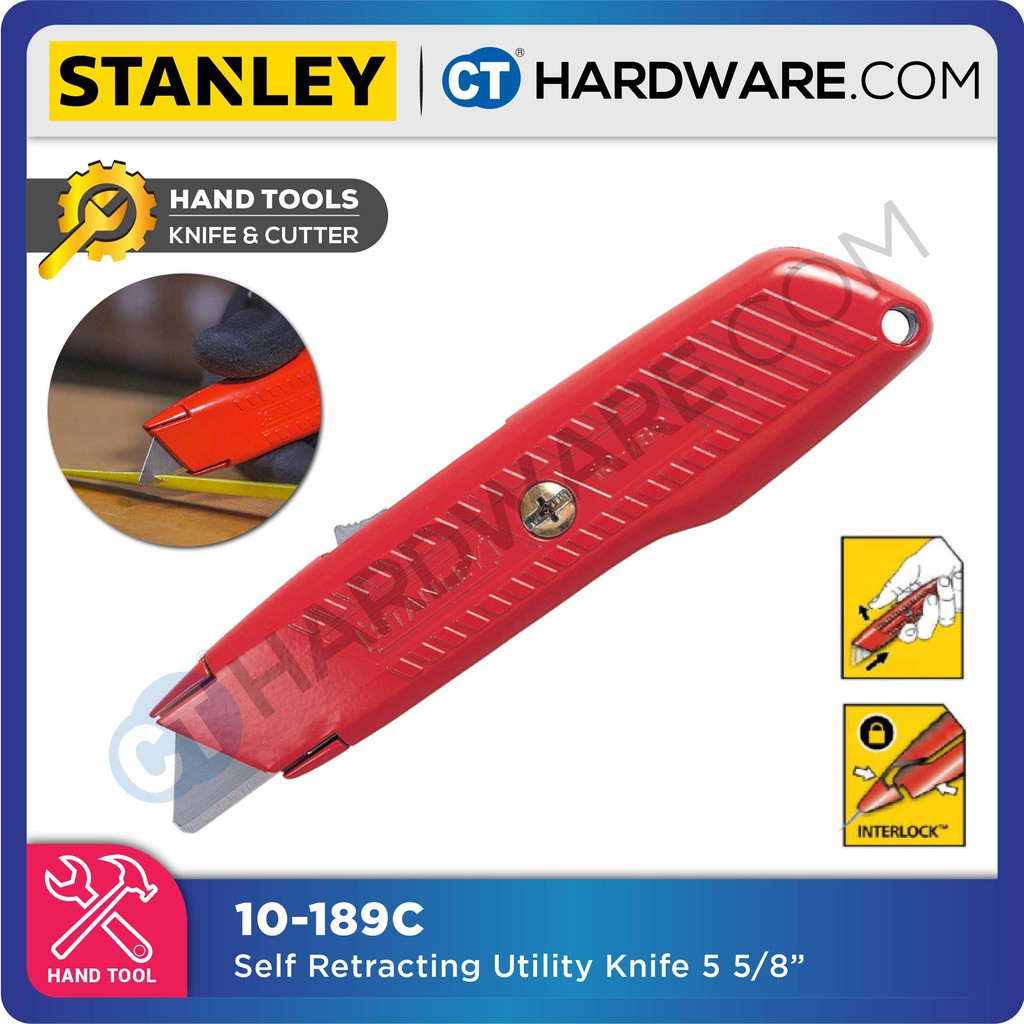 STANLEY 10189C SELF RETRACTING UTILITY KNIFE 5 5/8 [ 10-189C ] | Shopee Malaysia