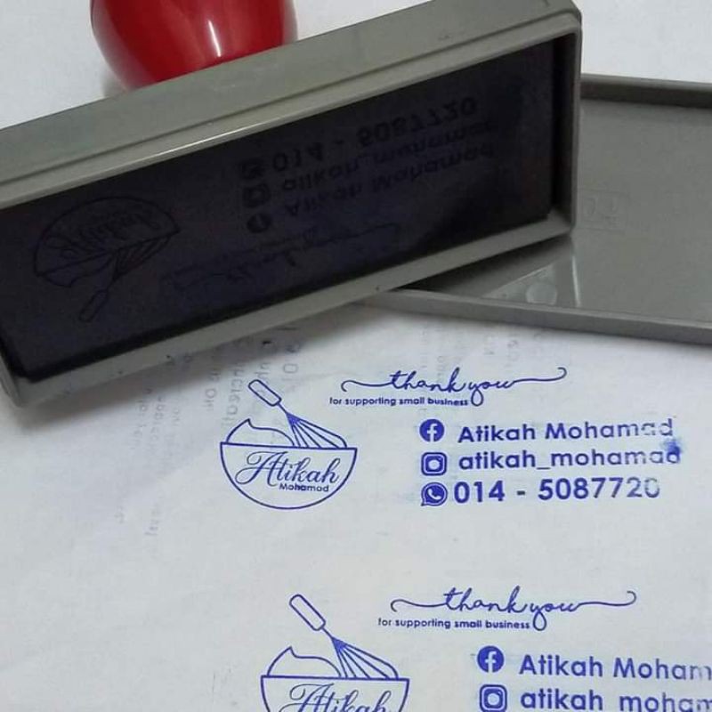 Flash stamp cop rectangle /rubberstamp siap ink pre ink | Shopee Malaysia