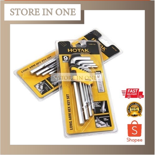 HOTAK Long Arm Hex Key Set (9 Pcs) | Shopee Malaysia