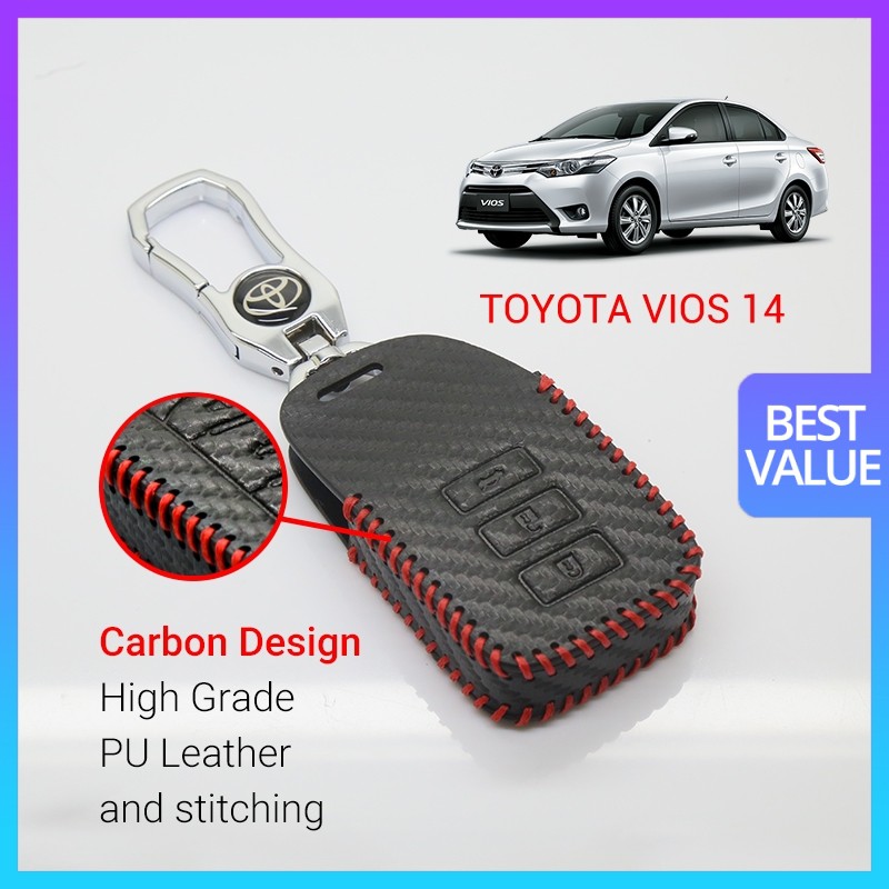 Toyota Vios New / Yaris New Car Key Pouch Leather Case Key Chain Smart ...
