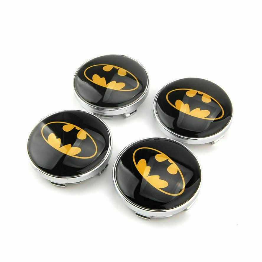 4 x 2.36" 60mm Batman Logo Emblem Car Wheel Center Hub Caps Rim Cover ...