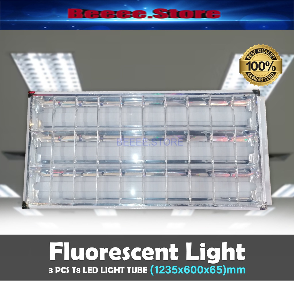 LED FLUORESCENT LIGHT 1200*600*65 (3 PCS T8 LED LIGHT TUBE) Work ...