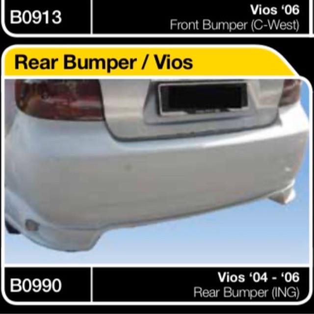 Toyota vios front rear bumper 2003 2004 2005 2006 2007 damd C west Ing ...