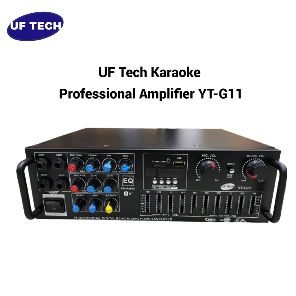 UF Tech YT-G11 1000W 5.0 Bluetooth 2 Channel Power Mixer Amplifier With ...