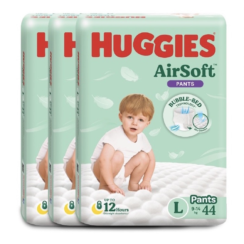 Huggies AirSoft Pants Super Jumbo Pack - M46/L36/XL30/XXL24 (3 Packs ...