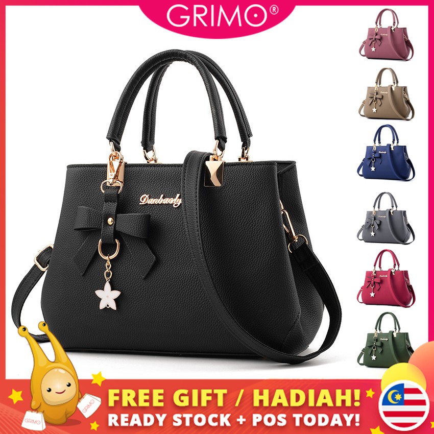 READY STOCK🔥GRIMO Premium Danbaoly Ribbon Handbag Shoulder Tote Beg ...