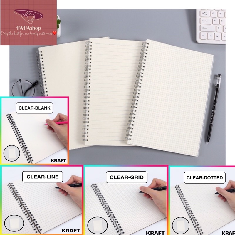 Transparent Notebook Journal Matte Tiktok Style Cover Book Buku Nota ...