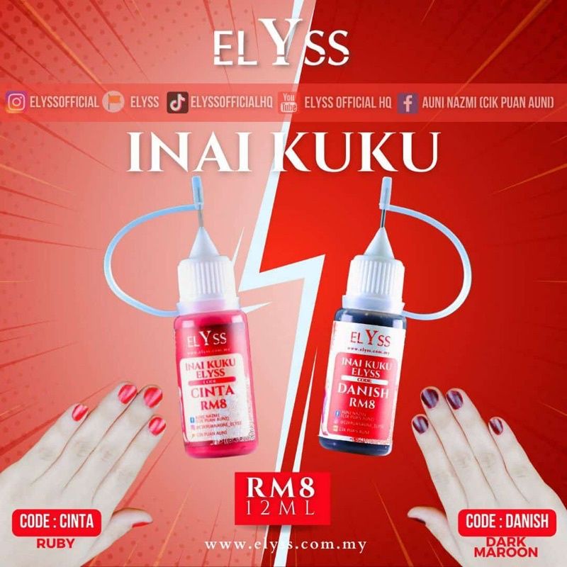 Inai Kuku Elyss Halal Mesra Solat / Inai Celup Elyss Perfume Elyss ...