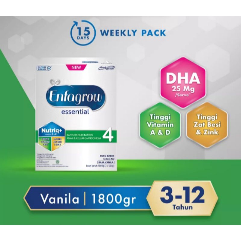 Enfagrow Essential 4+ Vanilla 1800gr/1.8kg | Shopee Malaysia