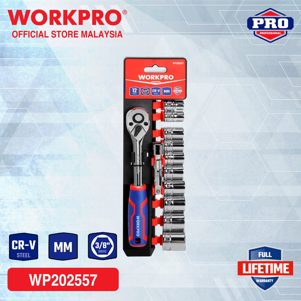WORKPRO Drive Socket Set (12 Pcs/3/8") | Shopee Malaysia