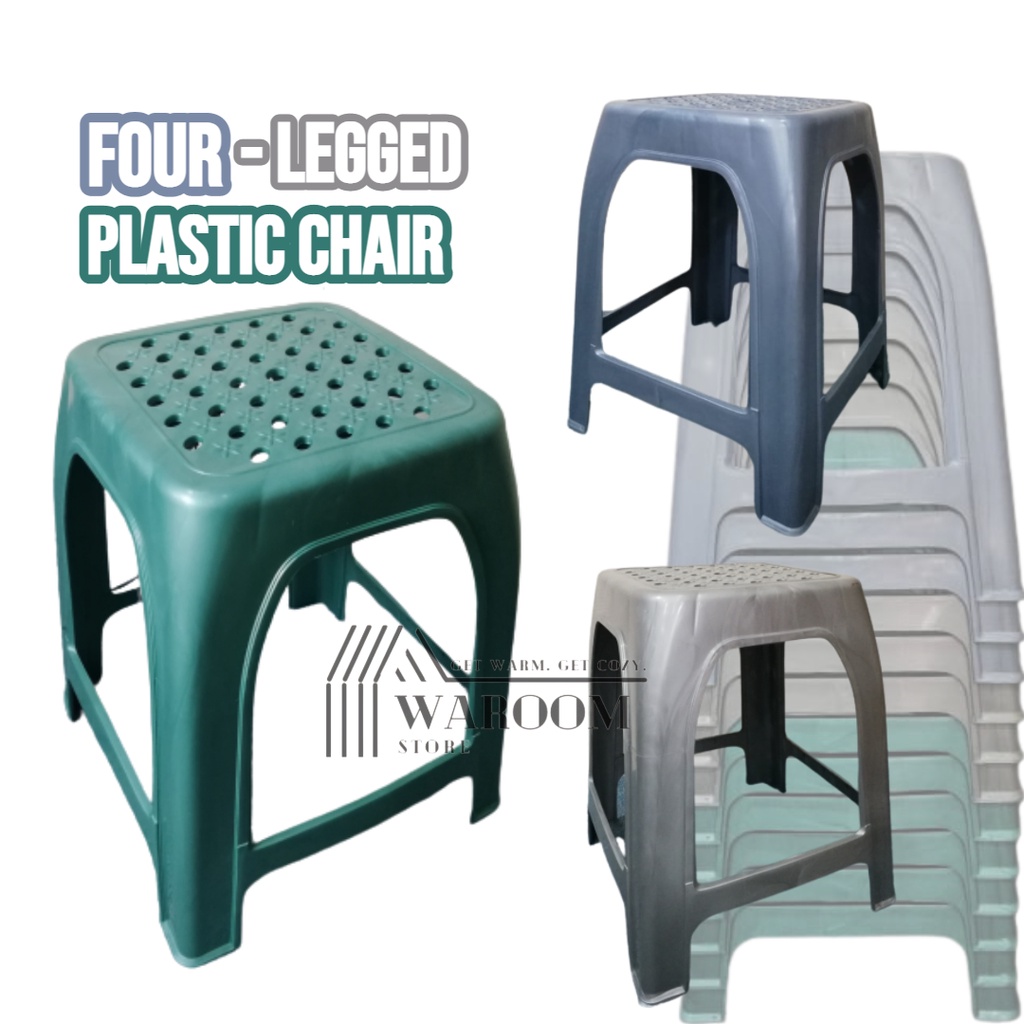 (READY STOCK)|Plastic Chair|Kerusi Plastik|Plastic Stool|Four-legged ...