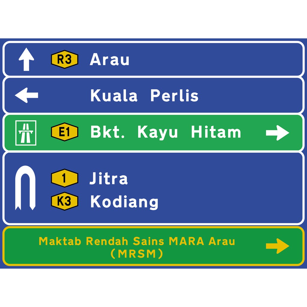 Malaysia Road Signboard Fridge Magnet "JALAN PERSEKUTUAN ARAU, KUALA ...