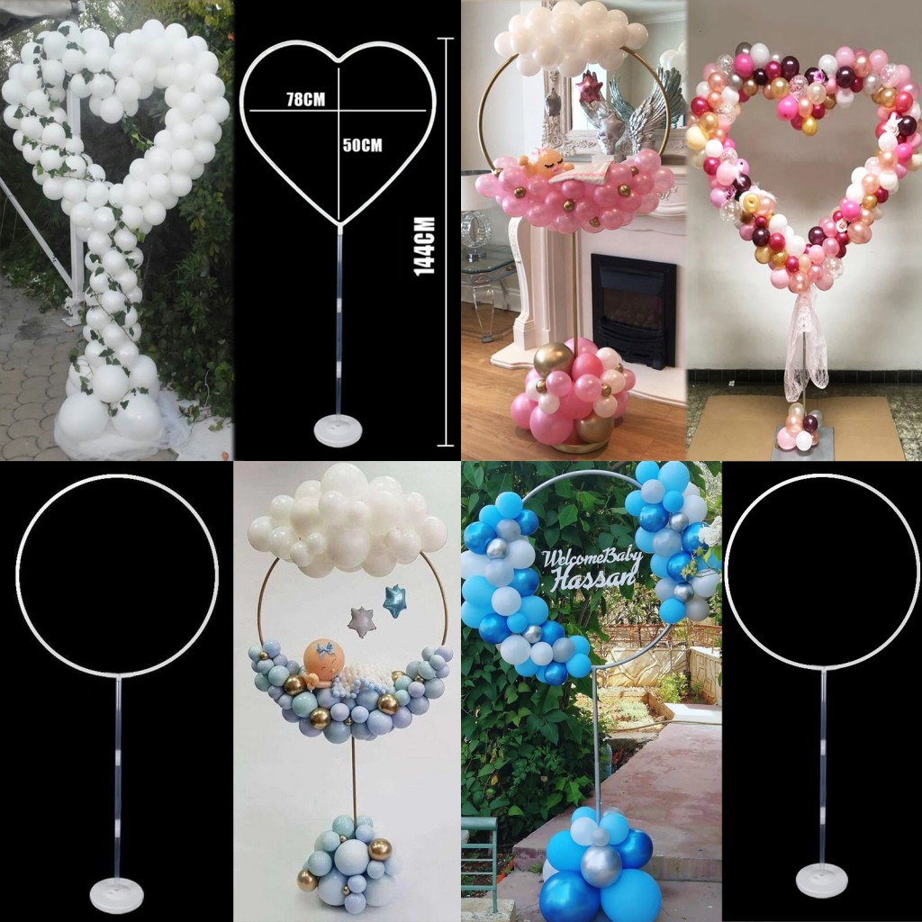 1set Balloon Arch Balloons Ring &Heart Stand for Baby Shower Wedding ...