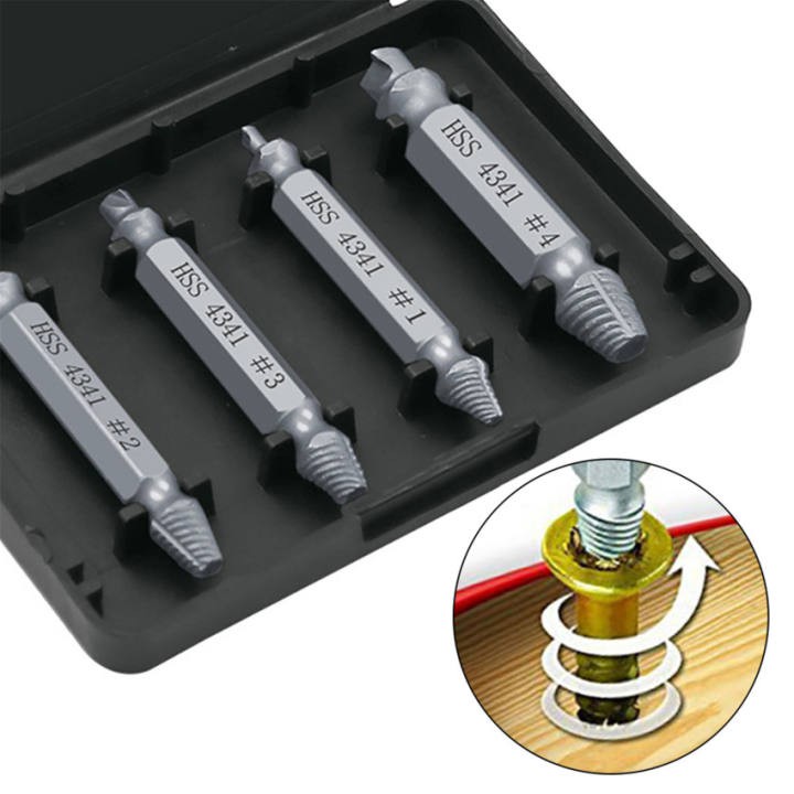 Screw Extractor Remove Damage Screw 4pcs Damage Screws Broken Steel ...