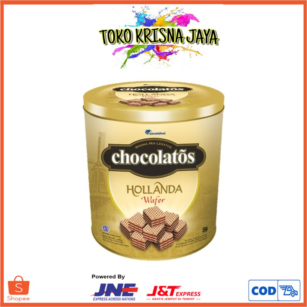 Wafer CHOCOLATOS HOLLANDA WAFER CREAM Net Chocolate Flavor 340 GR ...