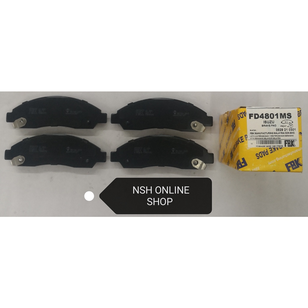 Brake Pad (FBK) Front for Isuzu D-Max 4X2 2005 Year 1 Set=4 Pcs ...